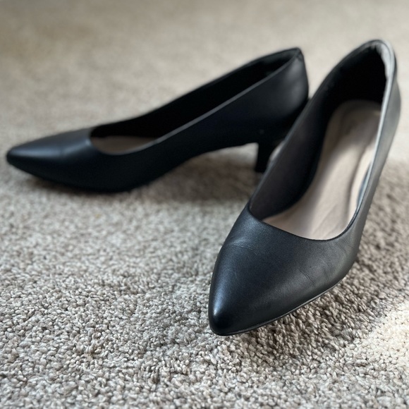 Clarks | Shoes | Clarks Womens Linvale Jerica Black Leather Pump | Poshmark